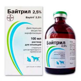 Buy Baytril 2.5% injection solution 100ml online