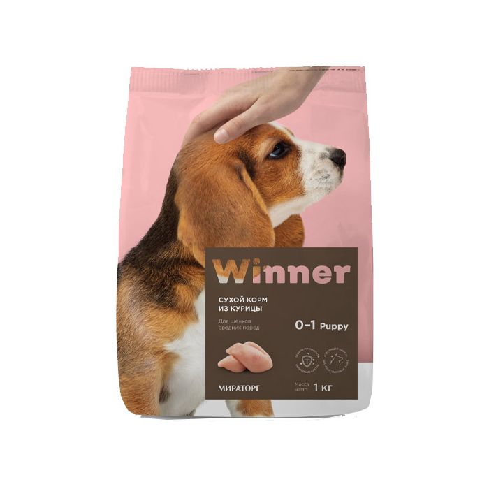 Buy WINNER dry food for puppies of medium breeds chicken 1kg online