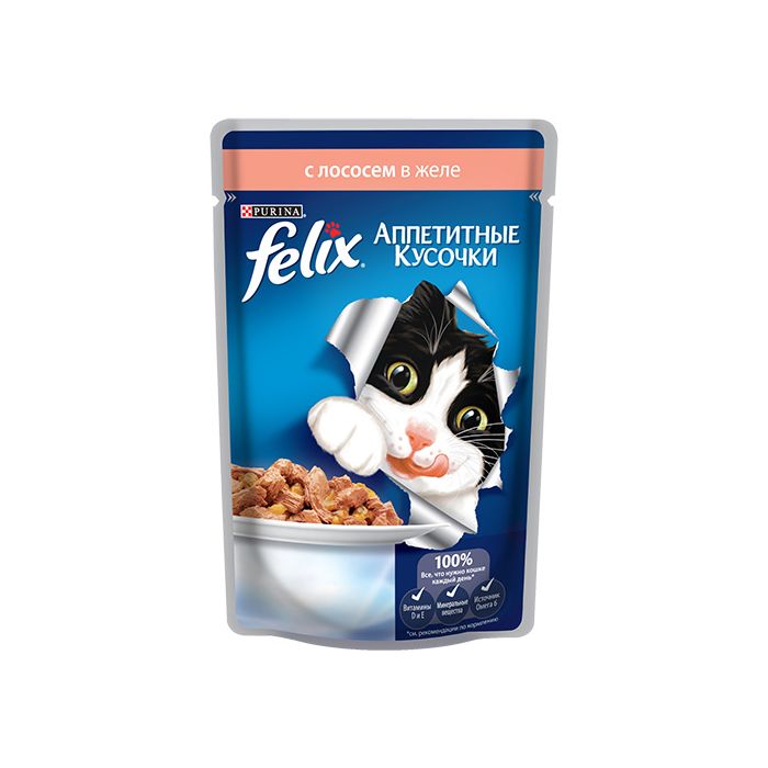 Buy Felix (Felix) for cats delicious chunks in jelly with Spider Salmon ...